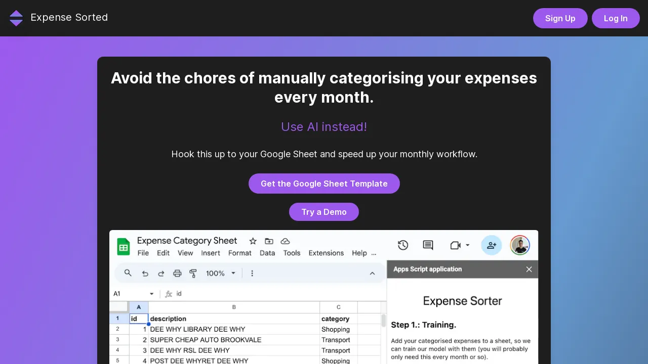 Expense Sorted - BestofAI